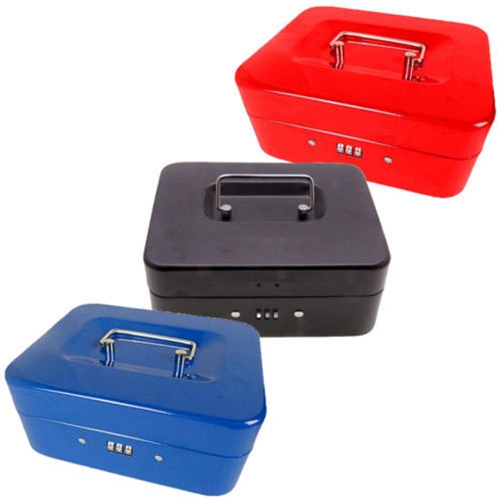 Combination Lock Cash Box Keyless Money Tin Safe Lockable Coins Notes 3 ...