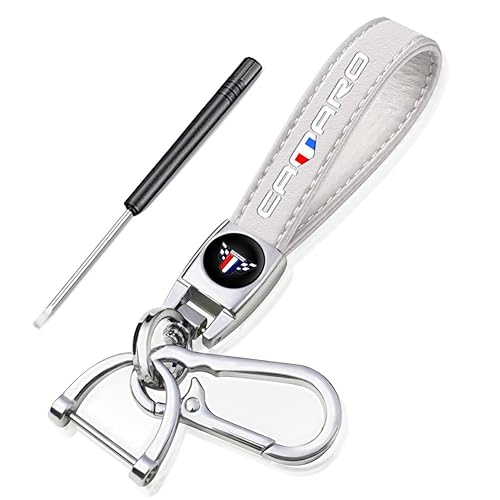 IVYARD Genuine Leather Keychain for Camaro, Durable Leather Key Chain ...