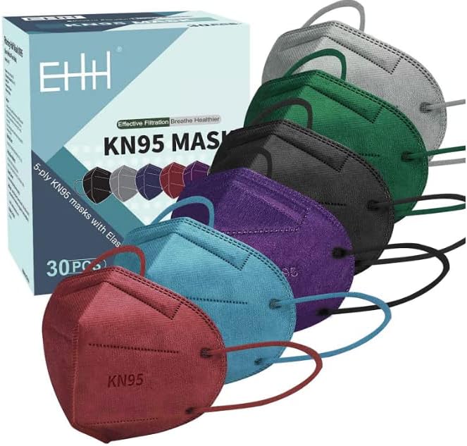KN95 Face Masks, 30 Packs Individually Wrapped 5-ply Colored KN95 Mask ...