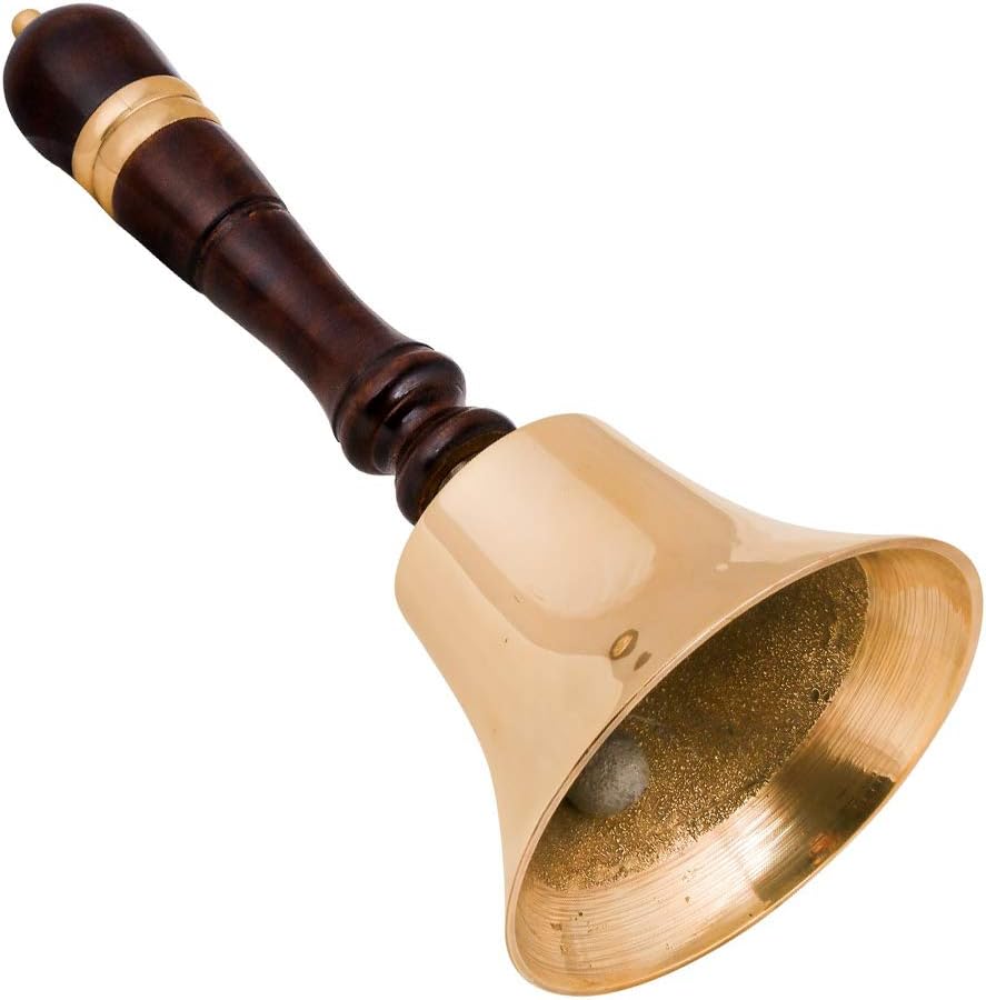 NEEZ Hand Bell Wooden Handle School Hotel Reception Hospital Door Pub ...