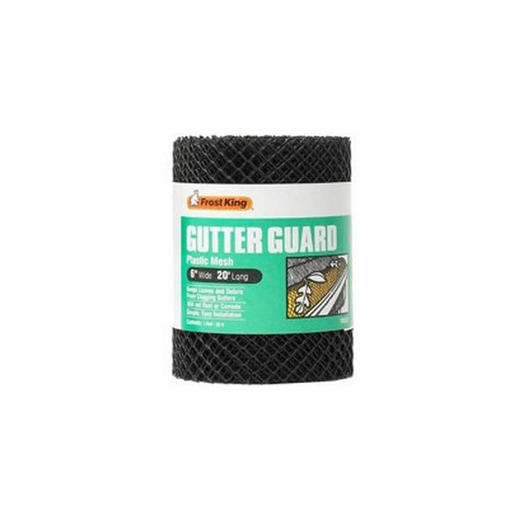 Frost King VX620 6" X 20' Black Plastic Mesh Gutter Guard - Green Home ...