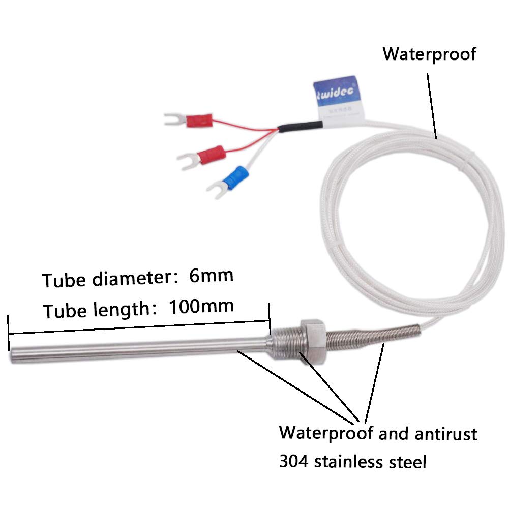 Twidec/2M NPT 1/2inch 6X100MM -200~250℃ Waterproof and Antirust 304 ...