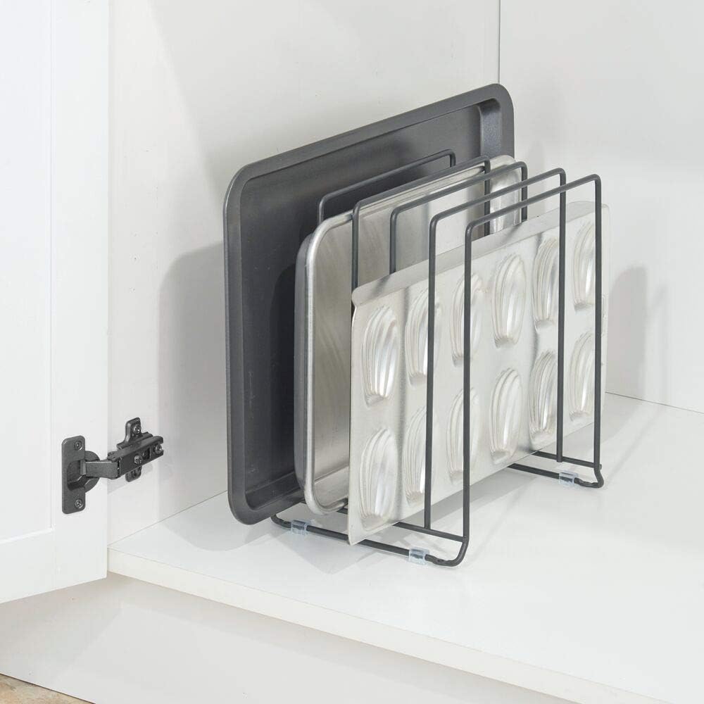 mDesign Pot Lid and Pan Rack — Metal Wire Rack for Cabinets, Pantries ...