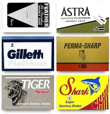 Astra-Feather-Shark-Tiger-Voskhod Double Edge Razor Blades Sampler, 30 ...