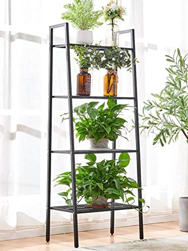 XIUWOO Heavy Duty 4-Tier Storage Shelves Ladder Bookshelf Industrial ...