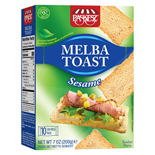 Snacktery Sesame Melba Toast Crackers - Thin and Crispy Flatbread ...