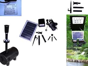 Amazon.com : 8 Watt Solar Powered Water Fountain Pond Pump with Battery ...
