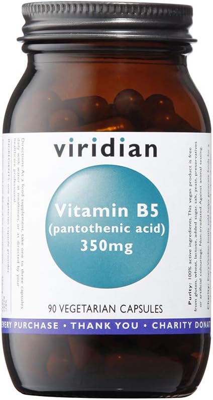 Viridian – Vitamin B5 (Pantothenic Acid) 350mg – 90 Vegetarian Capsules ...