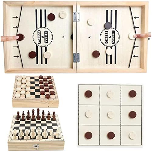 Sling Puck Game, Chess Checkers Game Set, 4 in 1 Board Game, Fast ...