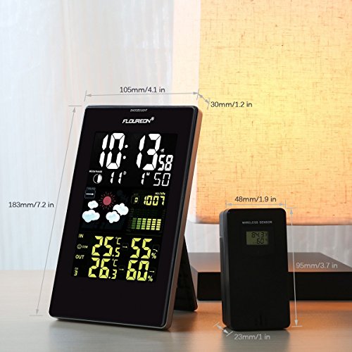 FLOUREON Wireless Home Weather Station, Digital Color Forecast Station ...