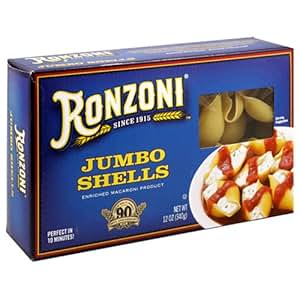 Amazon.com : Ronzoni Jumbo Shells, 12-Ounce Boxes (Pack of 12) : Orzo ...