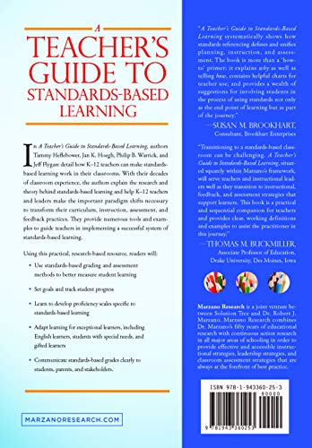 A Teacher's Guide to Standards-Based Learning (An Instruction Manual ...