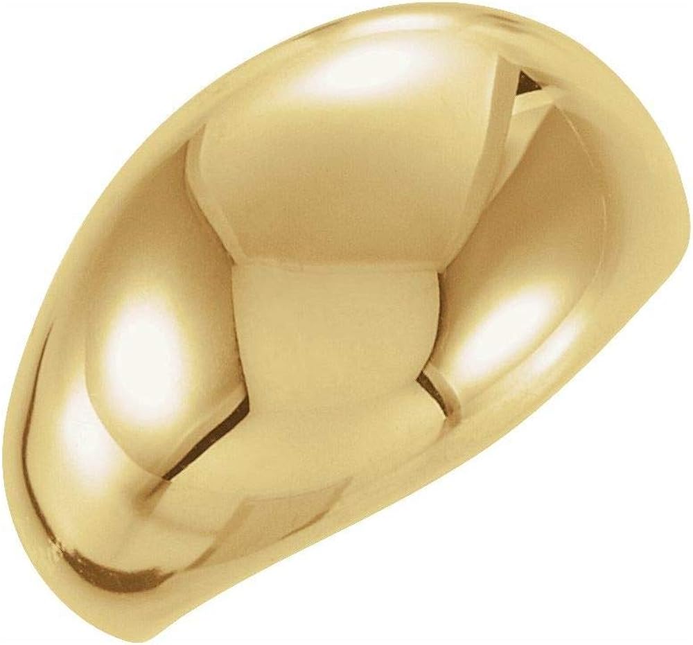 Amazon.com: Solid 14k Yellow Gold 10mm Dome Ring Band: Jewelry
