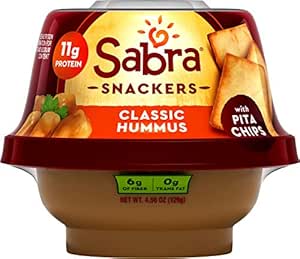Sabra Snackers Grab n' Go Hummus 4.56 oz Pack of 12 (Classic Hummus ...