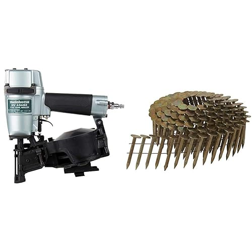 Metabo HPT NV45AB2 Roofing Nailer with 1-1/4" x .120" Roofing Nails in ...