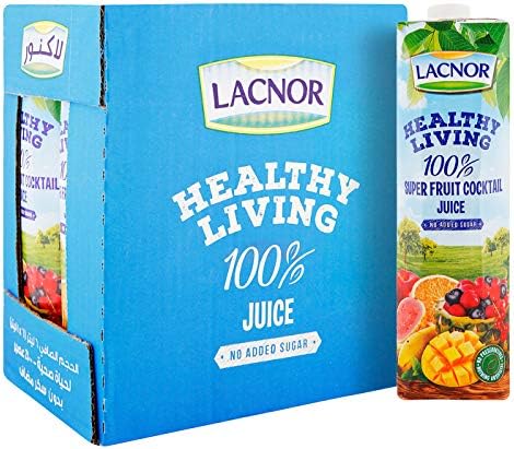 Lacnor Healthy Living Super Fruit Cocktail Juice - 1 Litre (Pack Of 6 ...