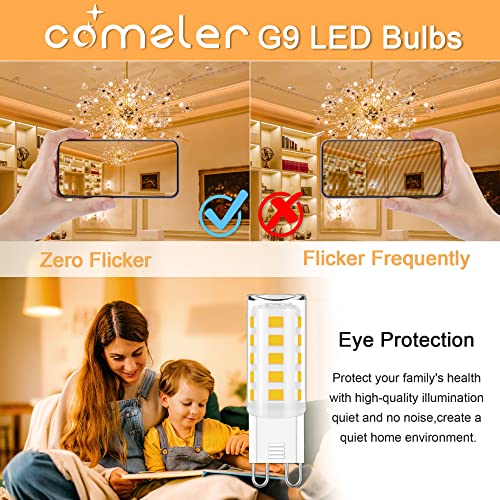 comzler G9 LED Bulb 3000K Warm White, 40 Watt Halogen Equivalent G9 Light Bulb, G9 Bi Pin Base ...