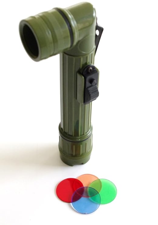 Tactical Military Style Right Angle Torch with 4 Coloured Filters ...