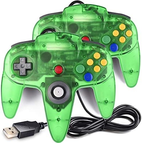 [USB Version] 2 Pack Classic N64 Controller, iNNEXT N64 Wired USB PC ...