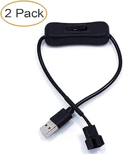 Amazon.com: 2 Pack USB to 3-Pin / 4-Pin PWM 5V USB Sleeved Fan Power ...