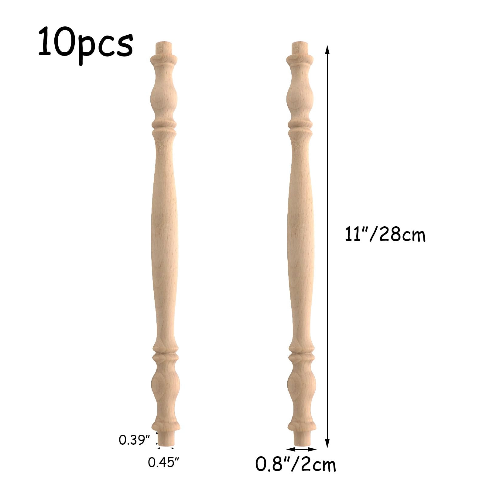 Mua HEVSTIL 10-Pack 11" Wooden Baluster Spindles,Decorative Wood ...