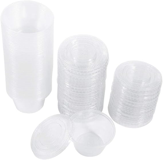 Amazon.com: 50Pcs Disposable Plastic Cups Takeaway box Sauce Chutney ...