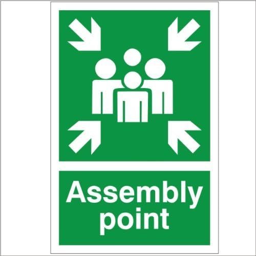 Assembly Point Sign – 200×300 Rigid Plastic – BigaMart