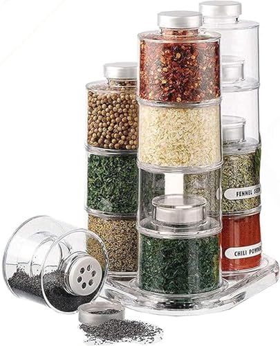 سعر Condiment Storage Jars, Set of 12 Stackable Salt and Pepper Spice ...