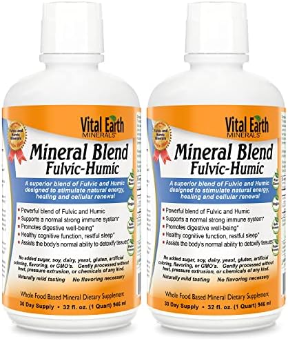Vital Earth Fulvic Humic Mineral Blend, Vegan Liquid Ionic Trace ...