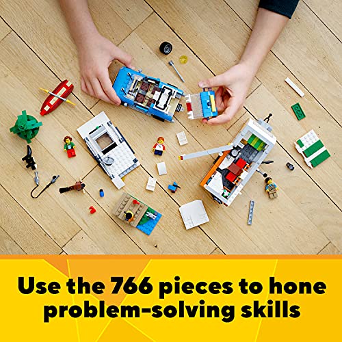 LEGO 31108 Creator 3in1 Caravan Family Holiday Toy with Car, Camperva ...