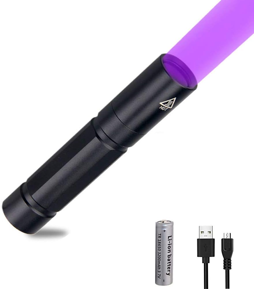 365nm UV Torch Rechargeable, WESLITE 5W LED Black Light Torches ...