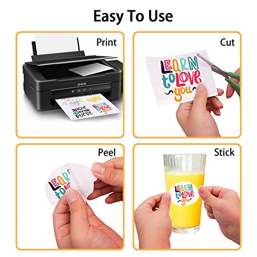 Printable Vinyl Sticker Paper,Waterproof Decal Paper for Inkjet Printer ...