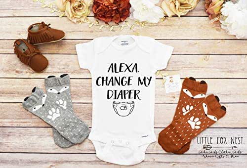 Amazon.com: Baby Gift, Alexa Onesie, Funny Onesie, Alexa Change My ...