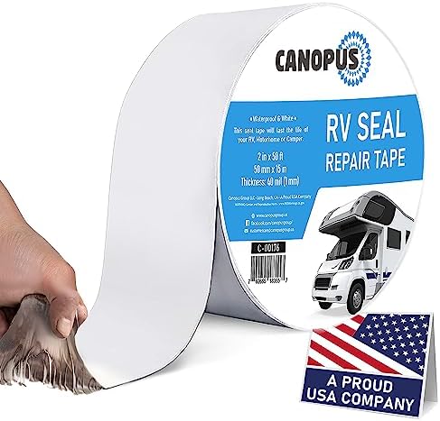 CANOPUS RV Sealant Tape, White, 2 Inch x 50 Feet, Roof Patch Repair ...