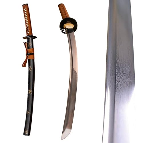 Handmade Katana Damascus Folded Steel Katana Japanese Samurai Sword ...