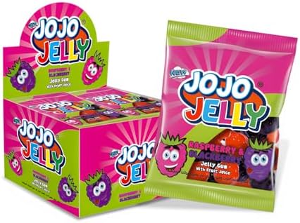EVIZA JOJO Jelly Raspberry & Blackberry Gummy Candy 24 x 20G, Jelly Gum ...