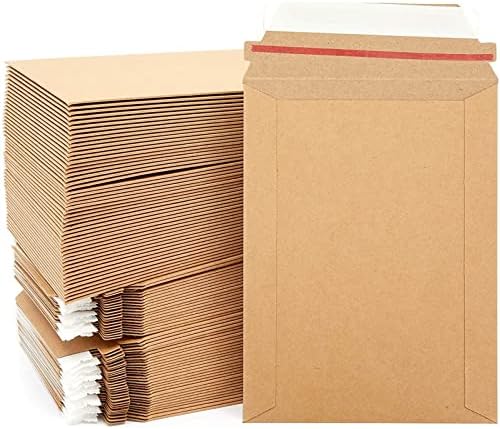 Rigid Mailing Envelopes, Kraft Paper Stay Flat Mailers (6x8 In, 100 ...