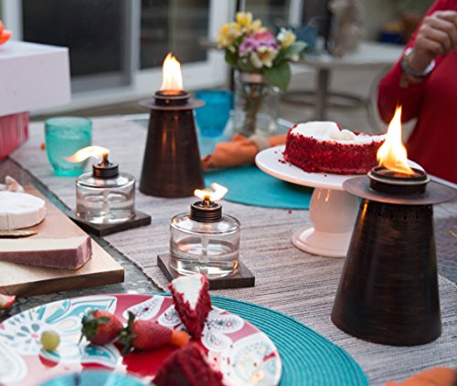 TIKI® Brand 7.5-Inch Clean Burn Fire Pillar Metal Table Torch, Copper 3 ...
