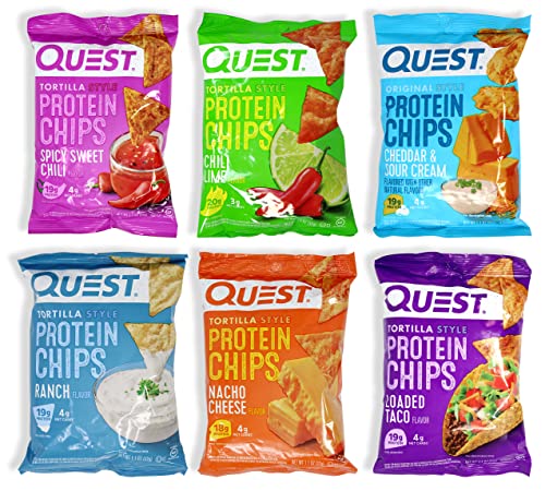 Quest Tortilla Style Protein Chips - 6 Flavors of Cheddar & Sour Cream ...