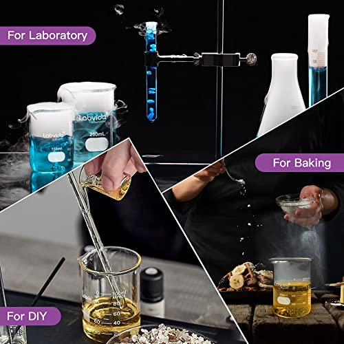 Labvida Heavy Duty Glass Beakers Set 2 Pcs Of Vol.1000ml Thick-Walled ...