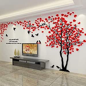 Amazon.com: 3D Tree Wall Stickers - DIY Tree and Birds Wall Decals ...