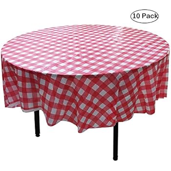 Amazon.com: Exquisite 12 Pack Premium Round Plastic Checkered BBQ ...
