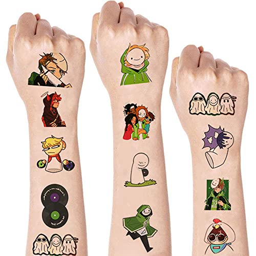 12 Sheets Cute Temporary Tattoos for Kids, Dream Smp Party Supplies ...