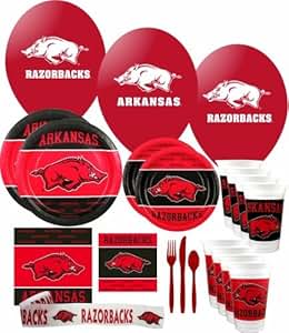 Amazon.com: Arkansas Razorbacks Party Supplies Pack #3: Toys & Games