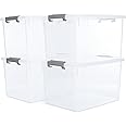 Amazon.com - Citylife 32 QT Plastic Storage Bins with Latching Lids ...