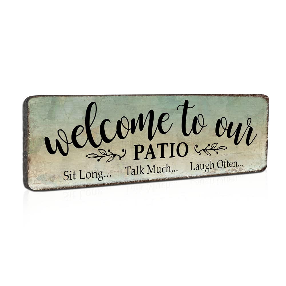 Patio Signs Welcome To Our Patio Sign Wooden Hanging Patio Wall Decor ...