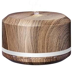Amazon.com : Essential Oil Diffuser 450ml, Wood Grain Aromatherapy ...