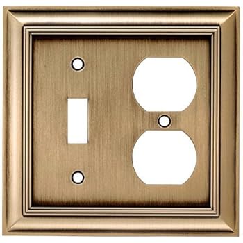 allen + roth 2-Gang Antique Brass Combination Metal Wall Plate- 0140798 ...