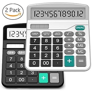 Amazon.com : Calculator, Splaks 2 pack Standard Functional Desktop ...