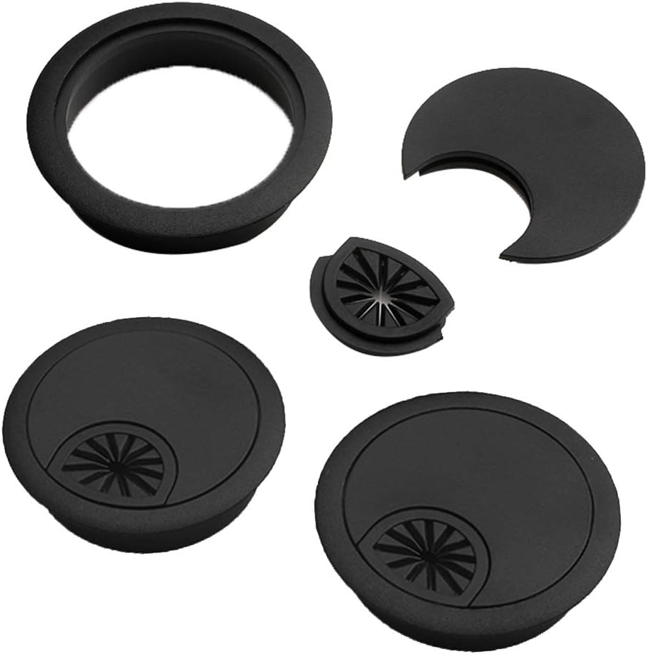Gasea 12 Packs 60mm Plastic Desk Table Grommet Cord Cable Tidies ...